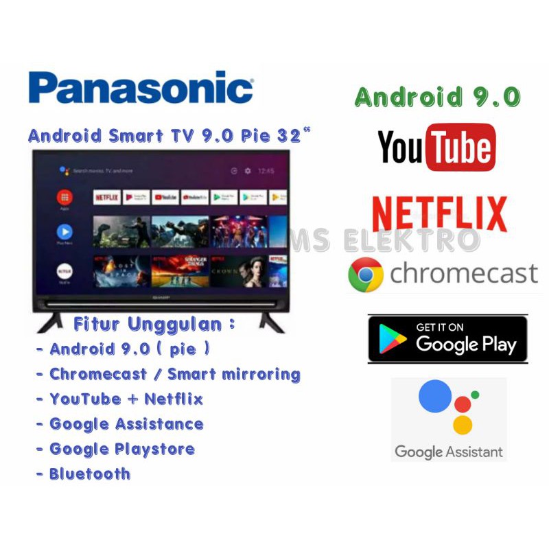 Jual TV LED Panasonic 32 inch Smart Android HD usb movie digital dvbt2 ...