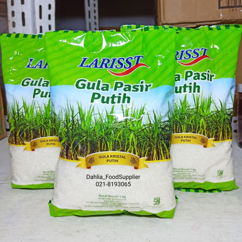 Jual GULA PASIR PUTIH LARISST 1KG• gula pasir murah • gula putih ...