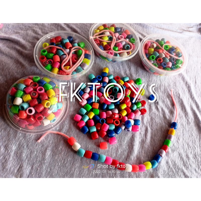 Jual mainan edukasi anak meronce manik2 isi 100 & 120pcs | Shopee Indonesia