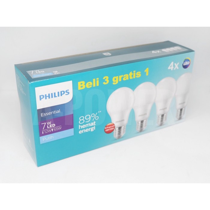 Jual Philips - Lampu LED Essential Multipack / Paket 7W (Putih) | Shopee Indonesia