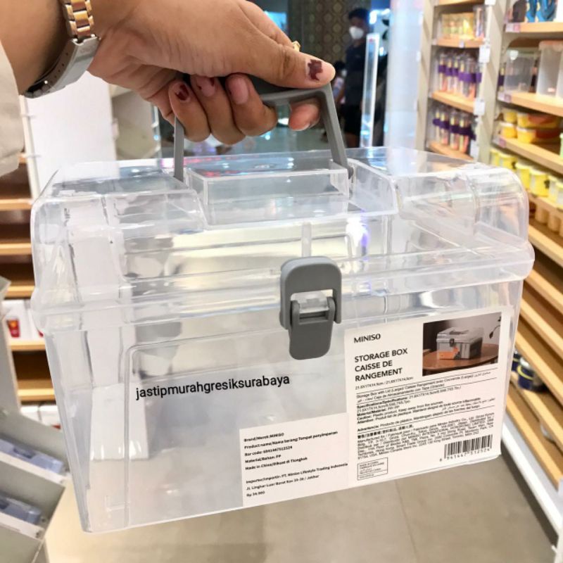 Jual STORAGE BOX MINISO 21,6X17X14,5 CM TEMPAT PENYIMPANAN MINISO ...