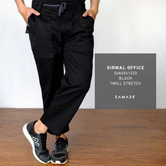 Jual J-001 Sirwal Office Panjang Slim CTN Twill Stretch Black | Shopee ...