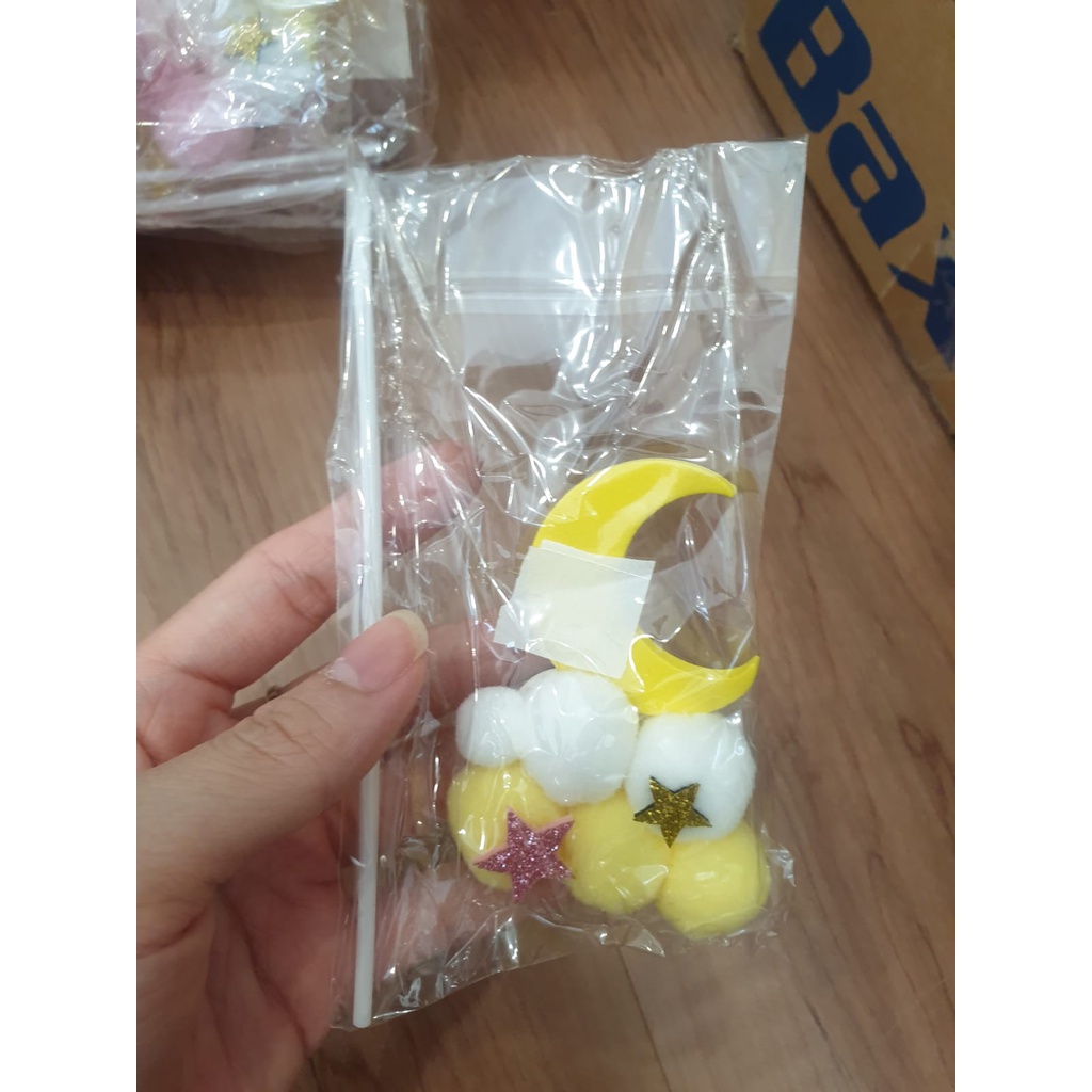 Jual Cake Topper Pom Awan&Bintang - Dekorasi Kue Ulang Tahun | Shopee ...