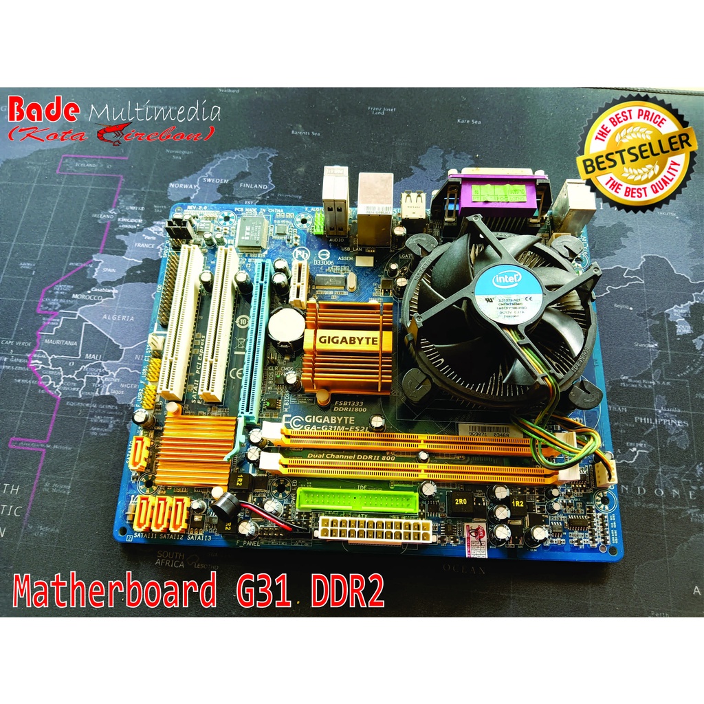 Jual Motherboard LGA775 DDR2 G 31 / Mobo Gigabyte GA-G31M-ES2L LGA 775 ...