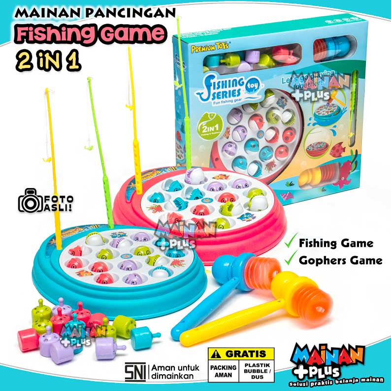 Jual Mainan Pancingan Ikan 2 in 1 Fishing Gophers Game Whack a Mole ...