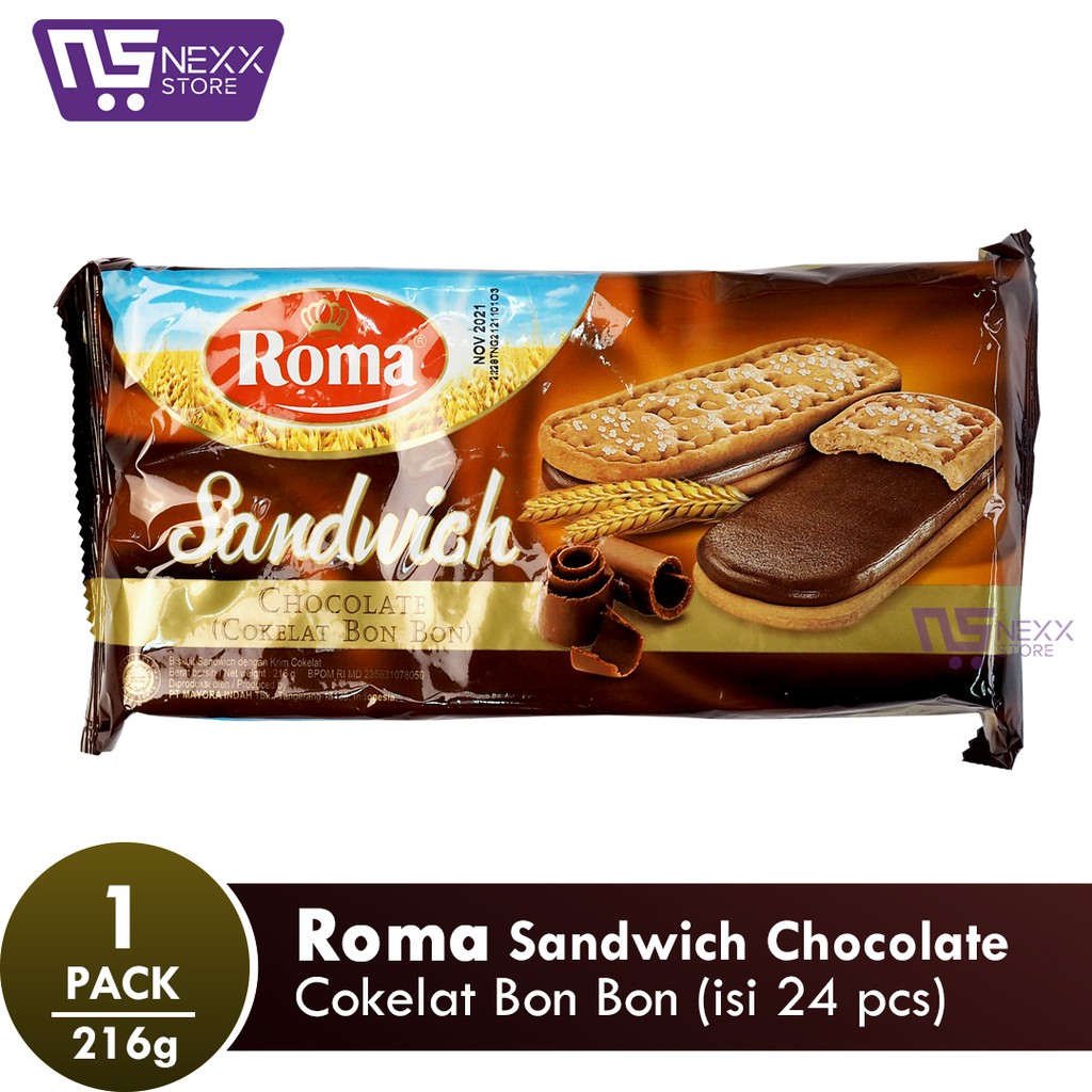 Jual ROMA Sandwich Chocolate - 216 gr | Shopee Indonesia