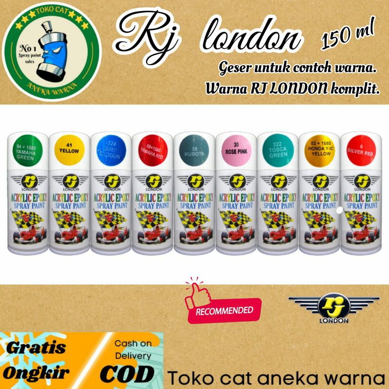 Jual Cat Semprot 150ml RJ LONDON semua warna pilox pilok spray paint hitam merah black red ...