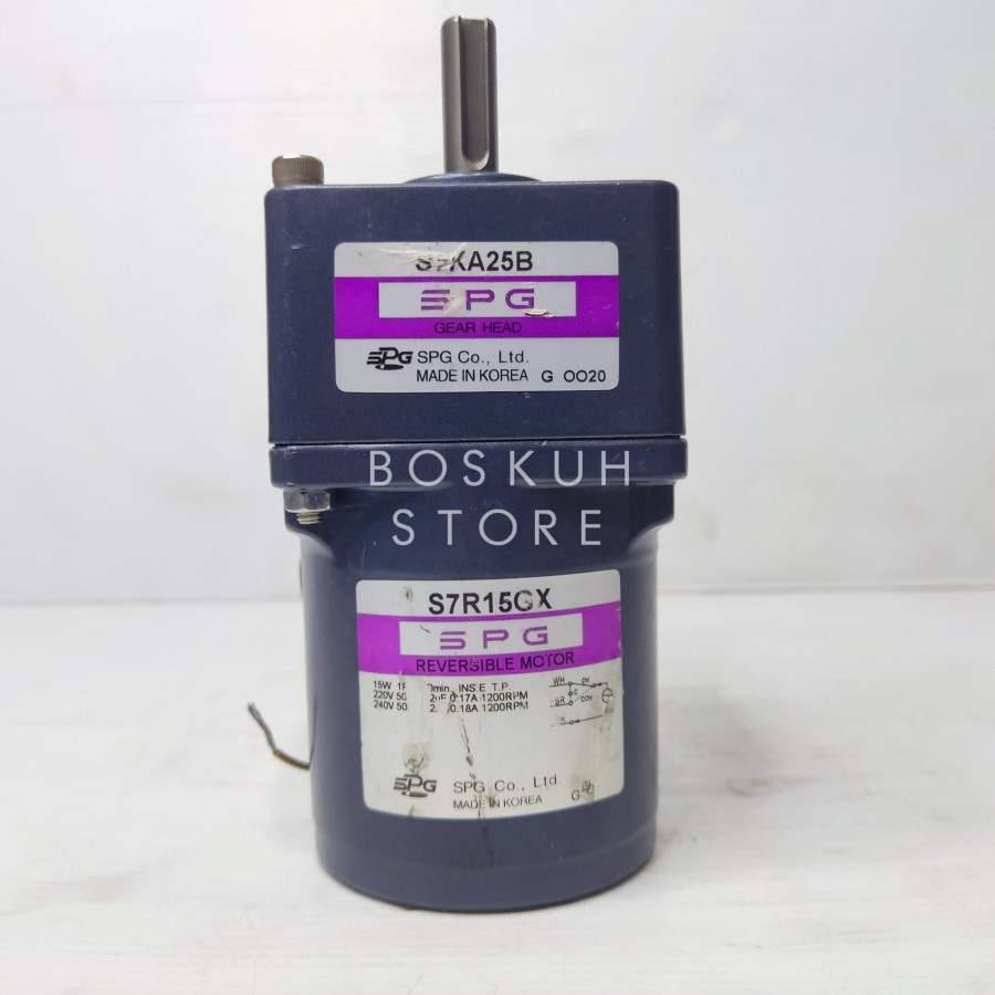 Jual Ac Reversible Motor Gearbox SPG 15W 1:25 220V 48 Rpm | Shopee ...