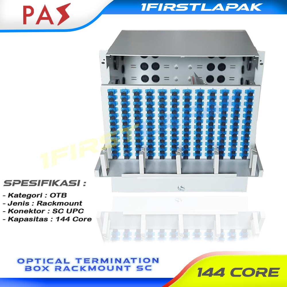 Jual OTB Rackmount 144 Core PAZ Lengkap Adapter SC Fiber Optik FTTH ...