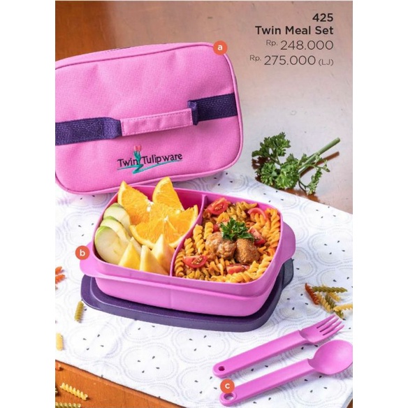 Jual Tempat Makan Set Lunch box twin meal set Tulipware | Shopee Indonesia