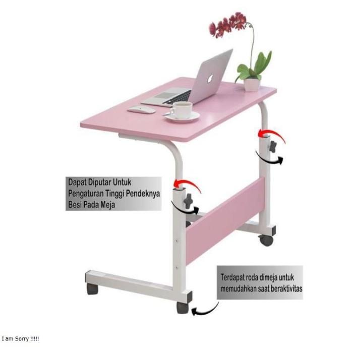 Jual Portable Meja Laptop Kasur Lipat Adjustable Roda Tinggi/Meja Lipat ...