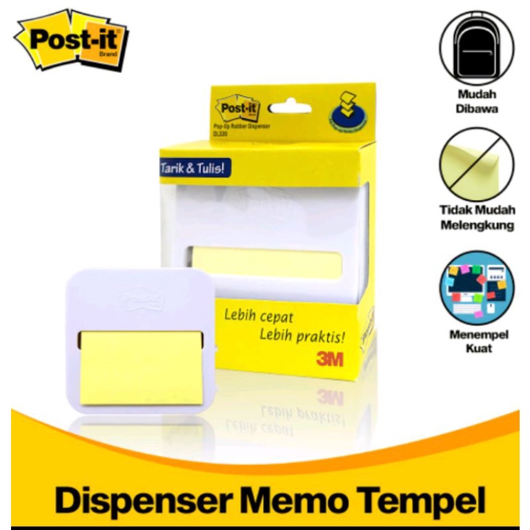 Jual 3M DISPENSER POST IT POP UP RUBBER OL330/ DISPENSER STICKY NOTE ...