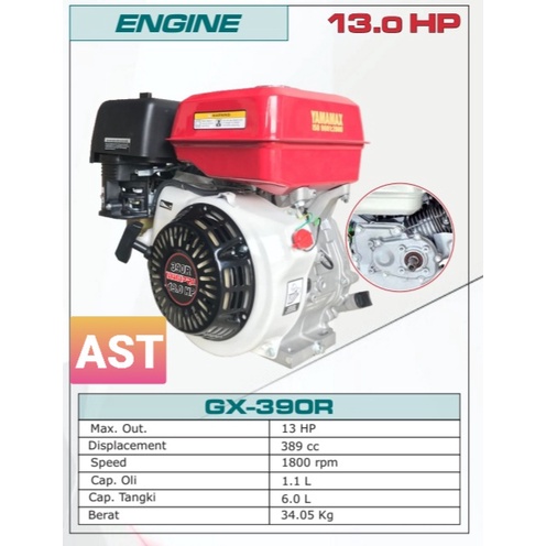Jual MESIN PENGGERAK GASOLINE ENGINE 13 HP GX 390+REDUCER ENGINE ...