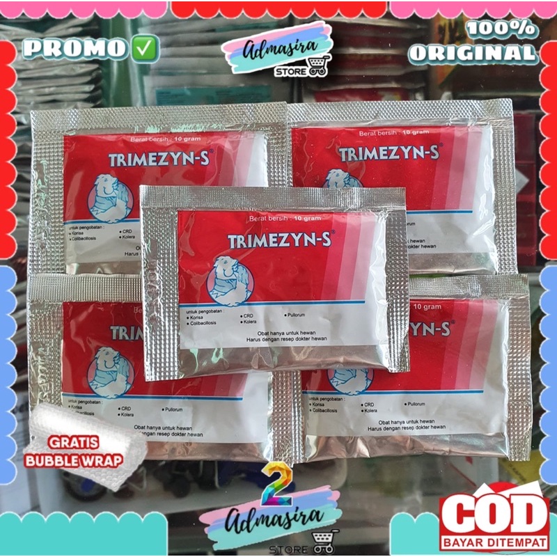 Jual TRIMEZYN S 10 gram 50gram obat corisa coli CRD Trimisin ayam ...