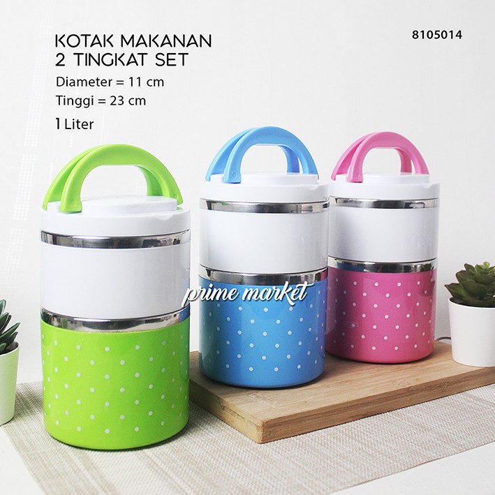 Jual Rantang Nasi / Rantang Makanan / Kotak Makanan 2 Tingkat Stainless ...