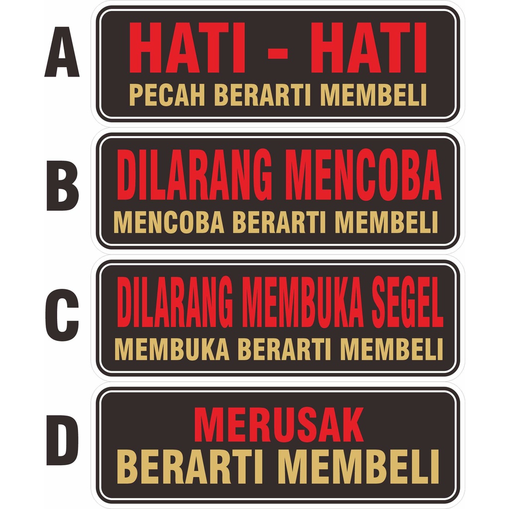 Jual STIKER VINYL MENCOBA BERARTI MEMBELI DLL (DIJUAL SATUAN) | Shopee ...