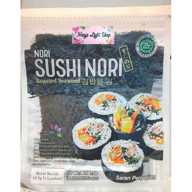 Jual Nori sushi isi 5 lembar halal murah nori java sakao rumput laut ...