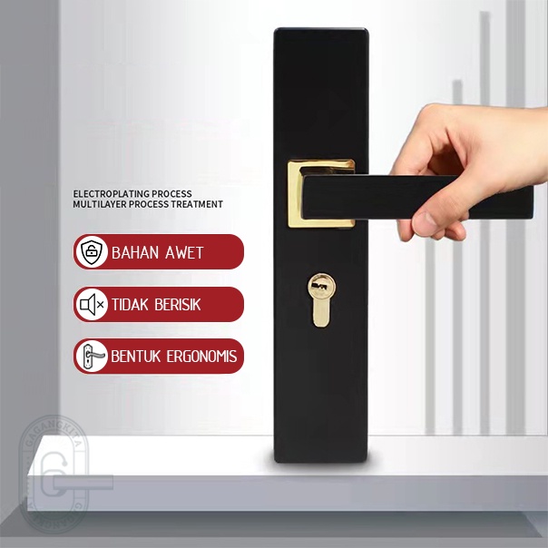 Jual Gagang Pintu 1 set siap pasang, Gaya Minimalis Handle Lock Door ...