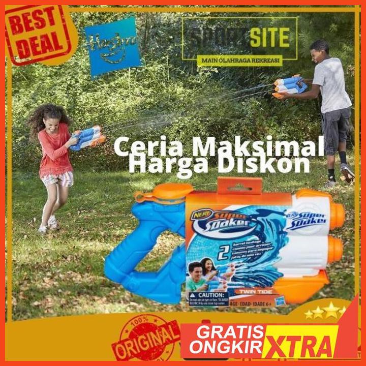 Jual Baru Mainan Nerf Super Soaker Twin Tide Pistol Senapan Air Anak ...