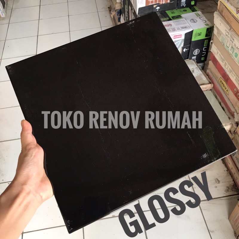Jual keramik 30x30 hitam glossy / keramik lantai hitam kilap/ keramik ...