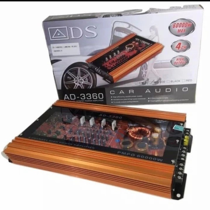 Jual POWER AMPLIFIER MOBIL ADS 60000WATT 4 CHANNEL TRANSPARAN ...