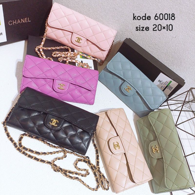 Jual (FREE BOX) CH NEL CLUTCH WALLET SEMPREMIUM | Shopee Indonesia