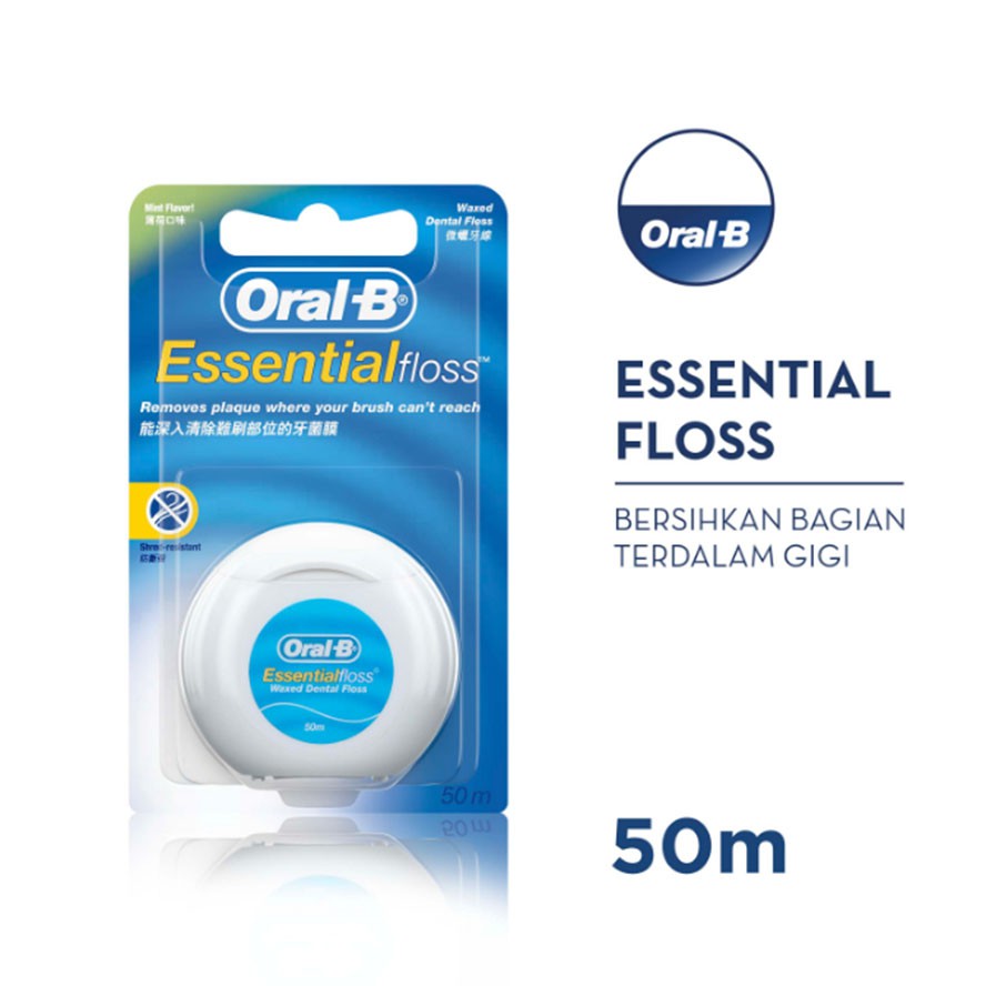 Jual Dental Floss/Benang Gigi Essential 50m | Shopee Indonesia