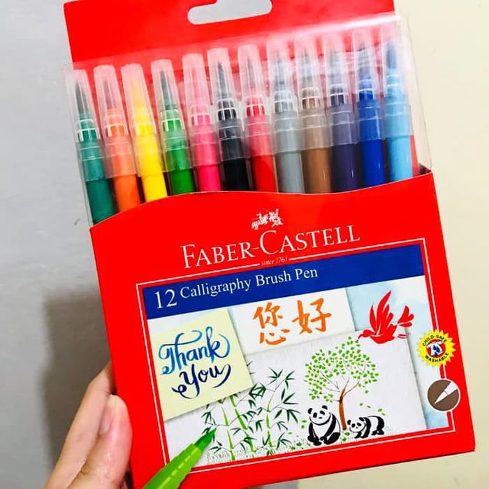 Jual Faber Castell Calligraphy Brush Pen Set 12 Kuas Kaligrafi ...