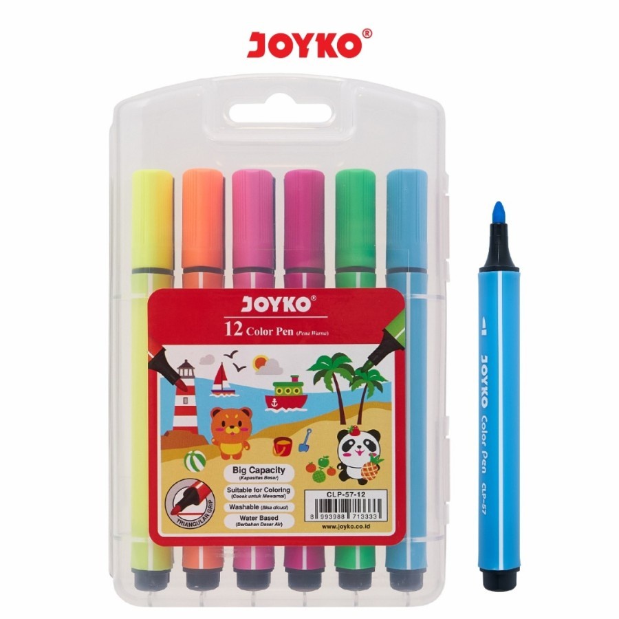 Jual Spidol JOYKO 12warna CLP57-12/Color Pen Warna/Spidol 12 Warna ...