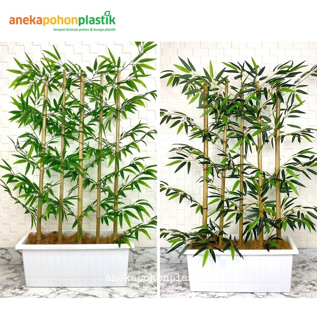 Jual Tanaman Artificial Partisi Pohon Bambu Plastik Hijau Kuning ...