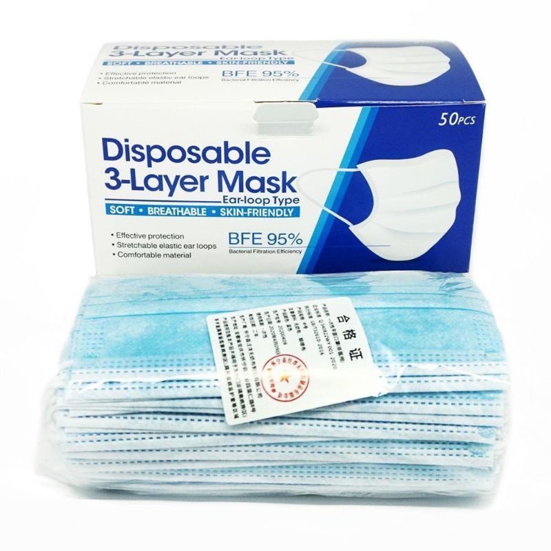 Jual SL_SHOP Masker 3ply +box / Face Mask Isi 50 pcs /disposable face ...