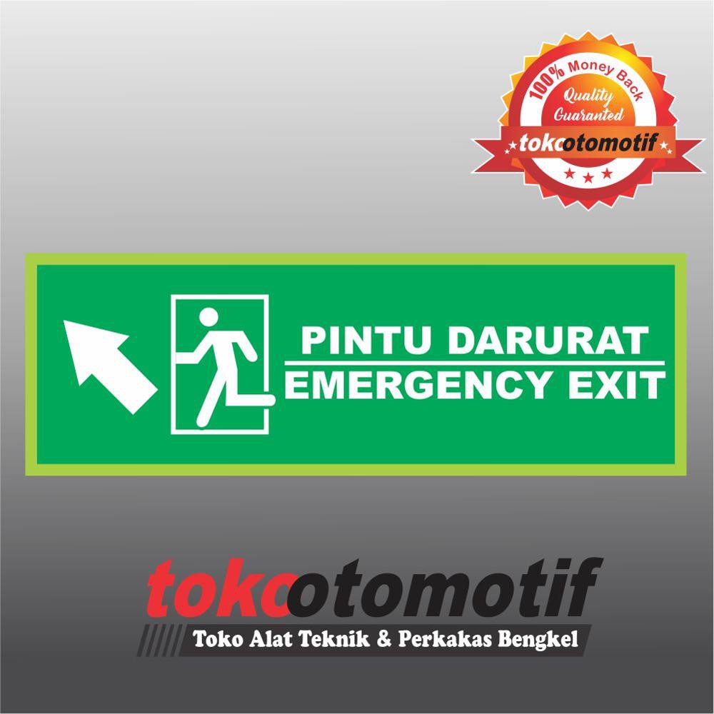 Jual Sticker Safety Sign K3 Tanda Arah Pintu Darurat - Emergency Exit ...