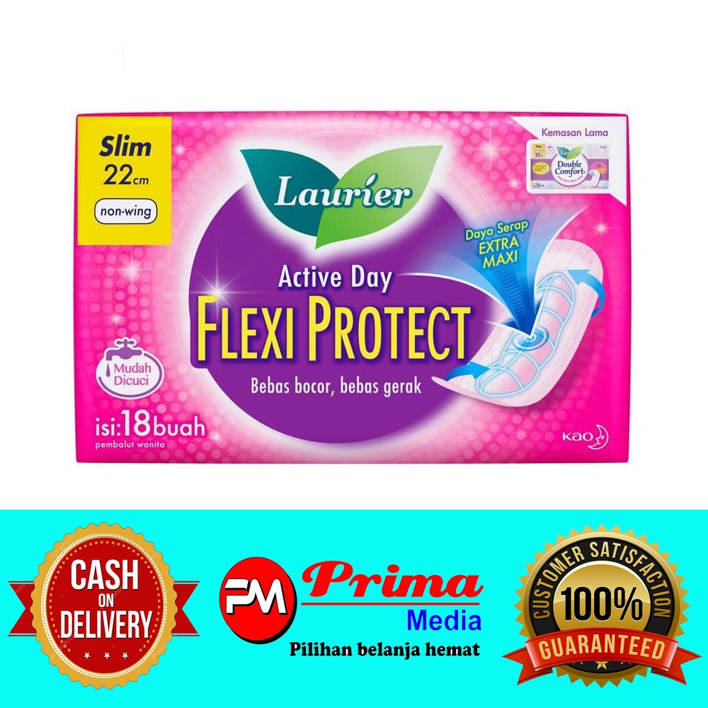 Jual Laurier Flexi Protect Non Wing 22cm 18 buah | Shopee Indonesia
