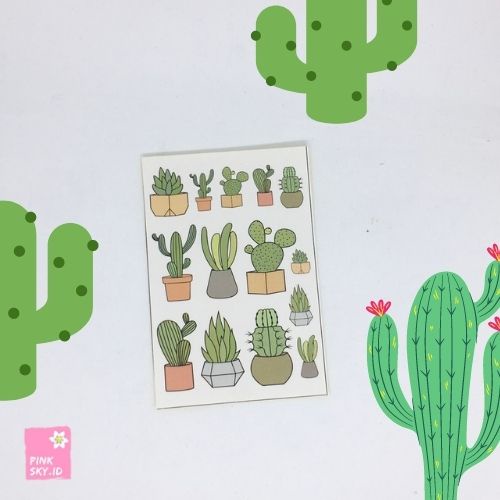 Jual [BACA DESKRIPSI] STICKER DECORATION PLANT TANAMAN KAKTUS CUTE ...