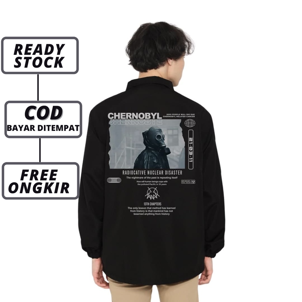 Jual JAKET COACH HITAM PRIA MURAH GAMBAR CHERNOBYL / JAKET COACH ERIGO ...