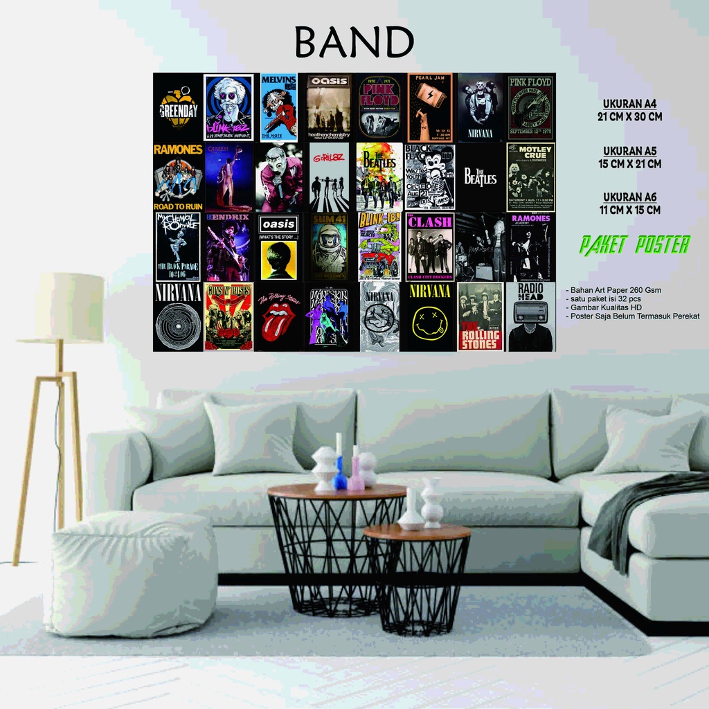 Jual Poster Aesthetic, Poster Dinding Kamar Aesthetic, Tema Band, isi ...