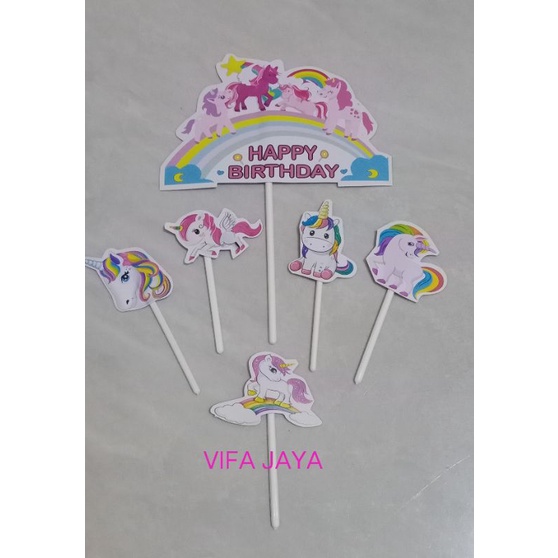 Jual Topper Cake karakter unicorn | Shopee Indonesia