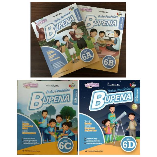 Jual BUPENA - Buku Penilaian Untuk SD/MI Kelas 6 Jilid 6A 6B 6C 6D Kurikulum 2013 - 1 Set 4 Buku ...
