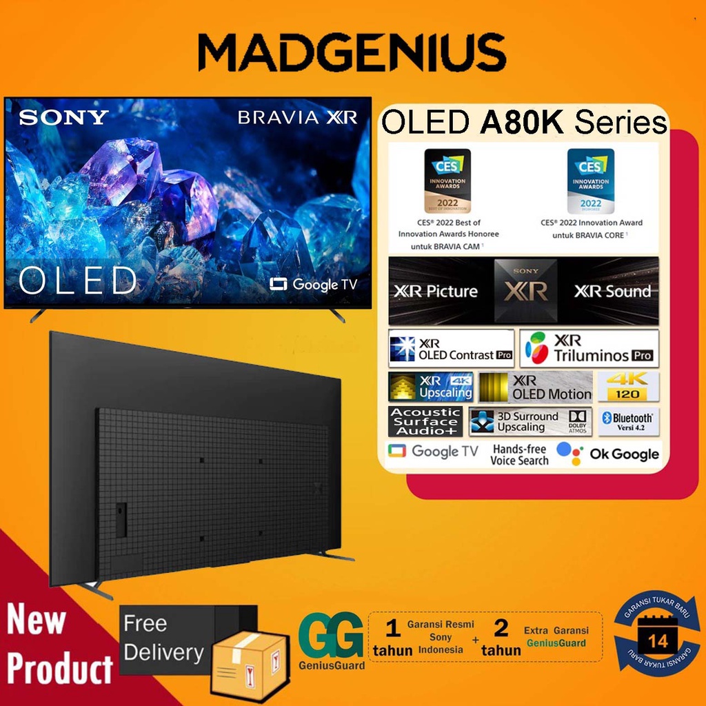 Jual SONY BRAVIA OLED TV A80K series / XR-55A80K / XR-65A80K / XR-77A80K BRAVIA XR OLED Ultra HD ...