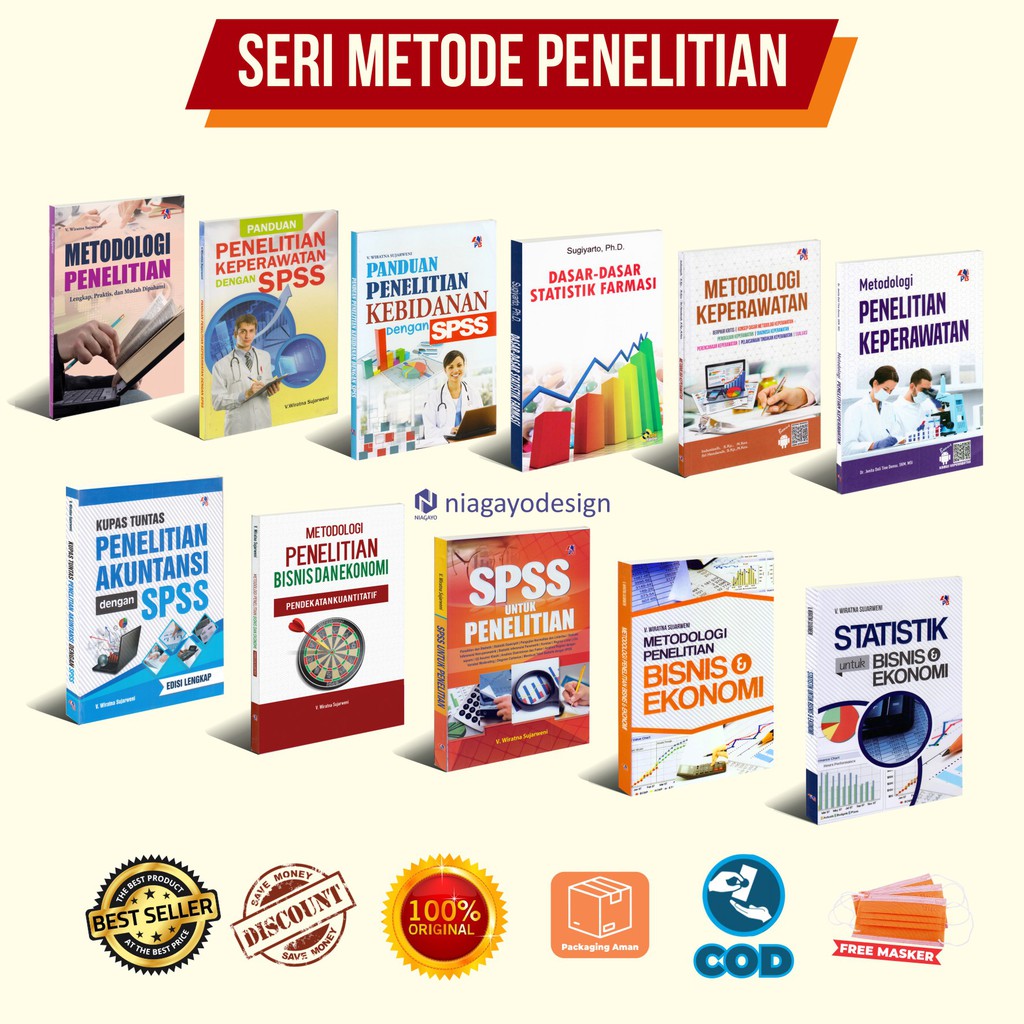 Jual Buku Metode Penelitian / Buku Metodologi Penelitian : Statistik Untuk Bisnis & Ekonomi/SPSS ...