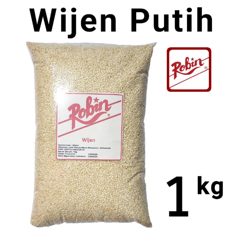 Jual Wijen Putih 1 kg Sesame Seed Biji Wijen Bahan Kue Roti Robin ...
