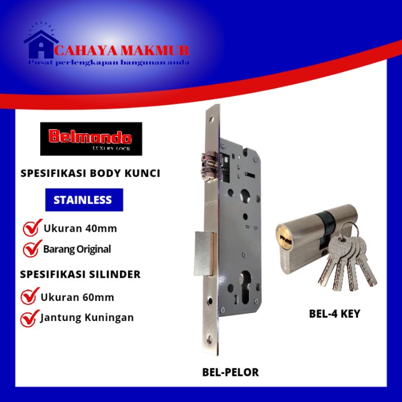 Jual BODY KUNCI MORTISE LOCK KUNCI RUMAH PINTU SET PELOR LIDAH DEKSON ...