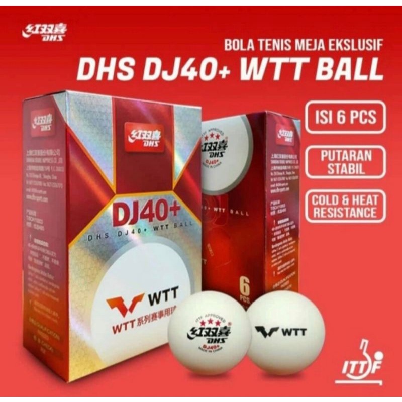 Jual Bola DHS WTT bintang 3 bola pingpong tenis meja 100%Original | Shopee Indonesia