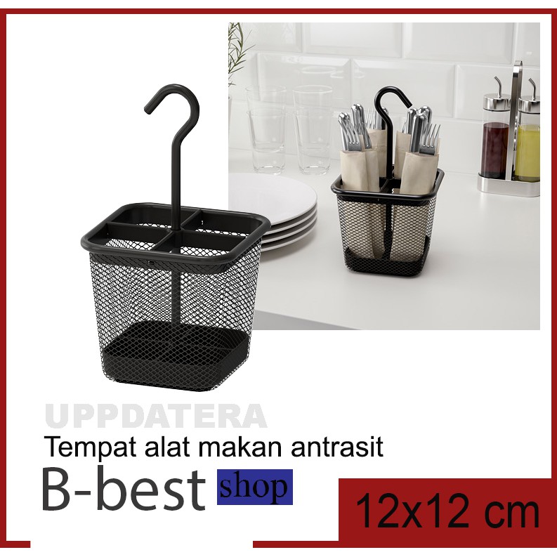 Jual Tempat alat makan WADAH SENDOK antrasit12x12 cm / Wadah peralatan ...