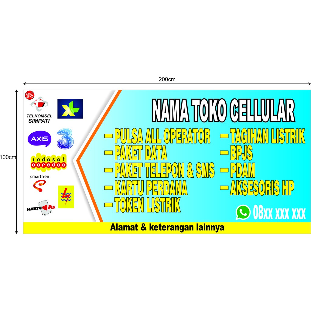 Jual Spanduk Banner konter pulsa ukuran 200x100 | Shopee Indonesia