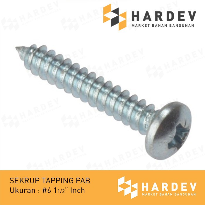 Jual SEKRUP PHILIP/SKRUP PAB/TAPPING SCREW DOME 8 x 1 1/2" @10 pcs ...