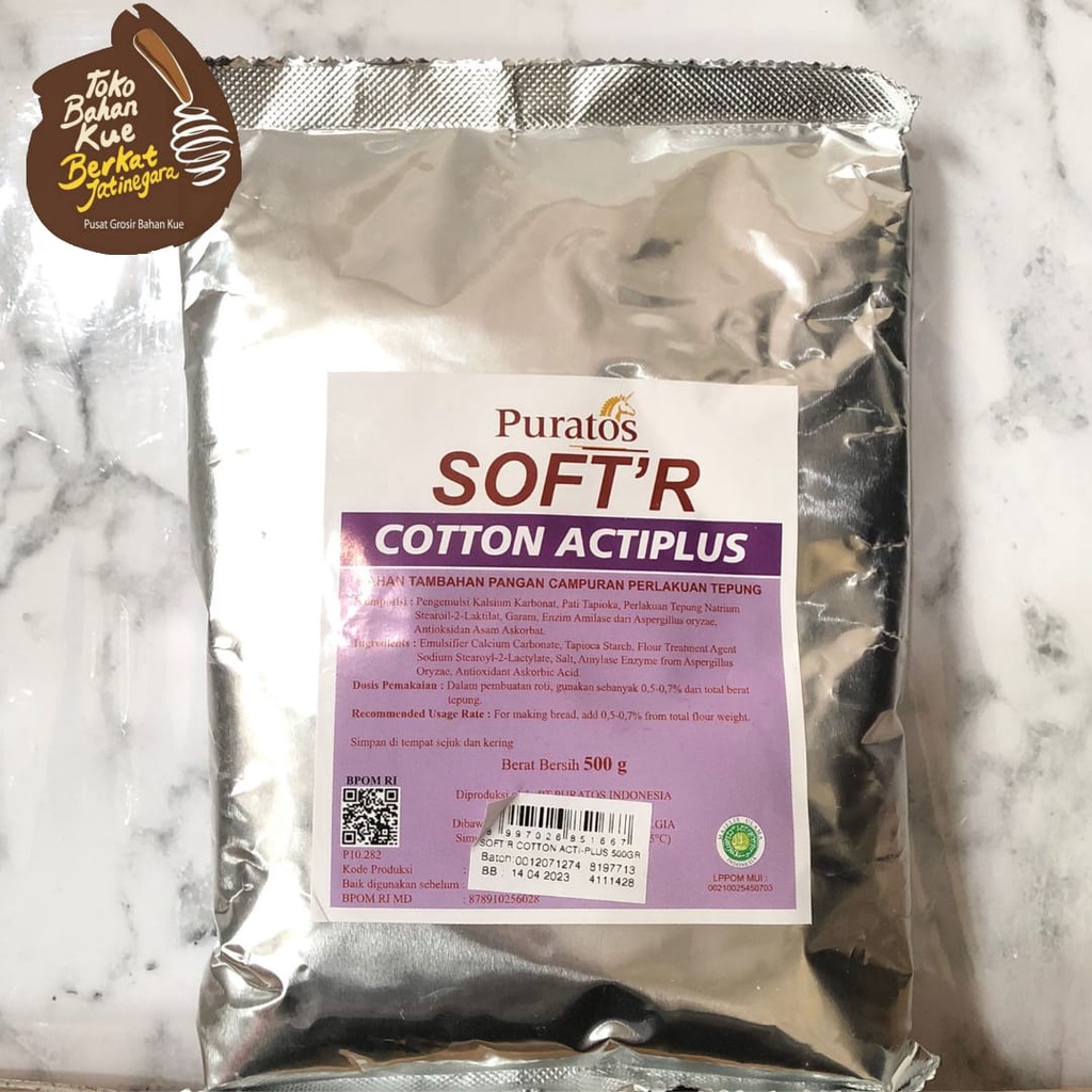 Jual PURATOS SOFT'R COTTON ACTI-PLUS 500 GR / PELEMBUT ROTI / BREAD ...