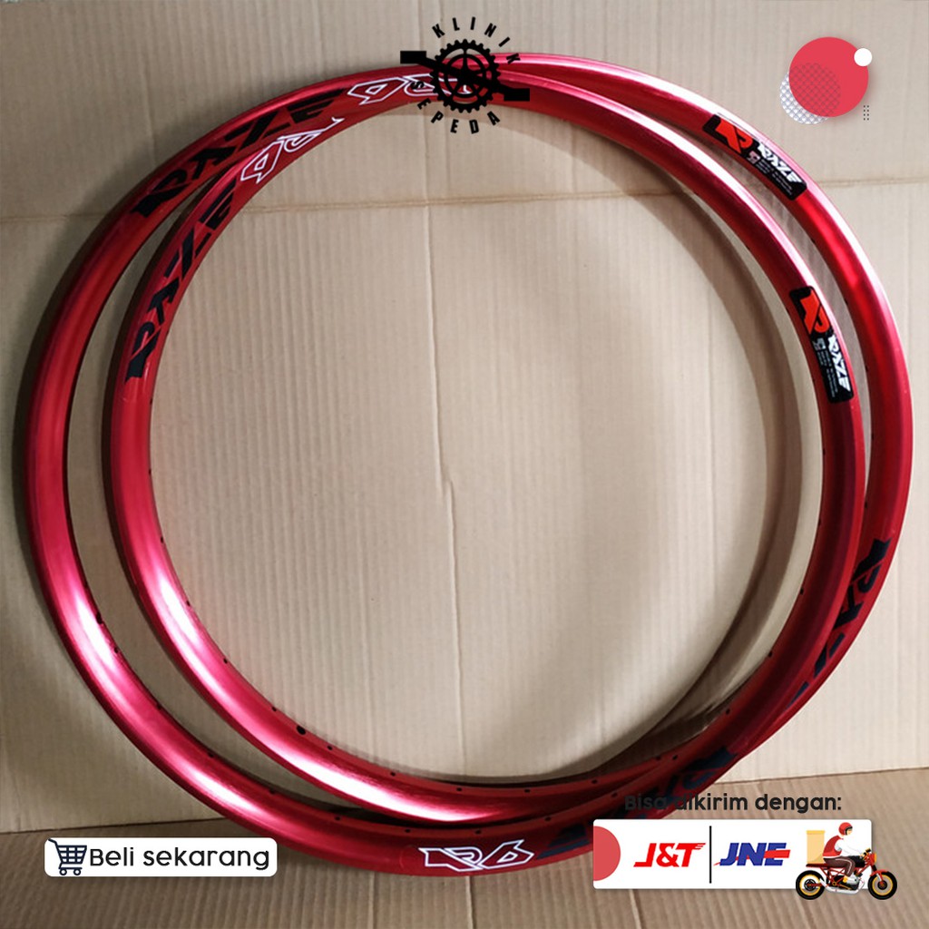 Jual Rim VELG RAZE MTB 26 Merah Hitam 32H Komponen Sepeda Perlengkapan ...