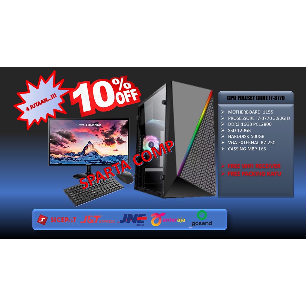 Jual CPU ONLY PC RAKITAN CORE I7 3770 RAM 16GB SUPORT GAME DAN EDITING | Shopee Indonesia