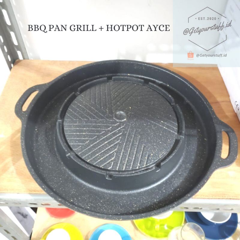 Jual Barbeque Pan BBQ 2 in 1 Grill dan Hotpot Shabu Panci | Shopee ...